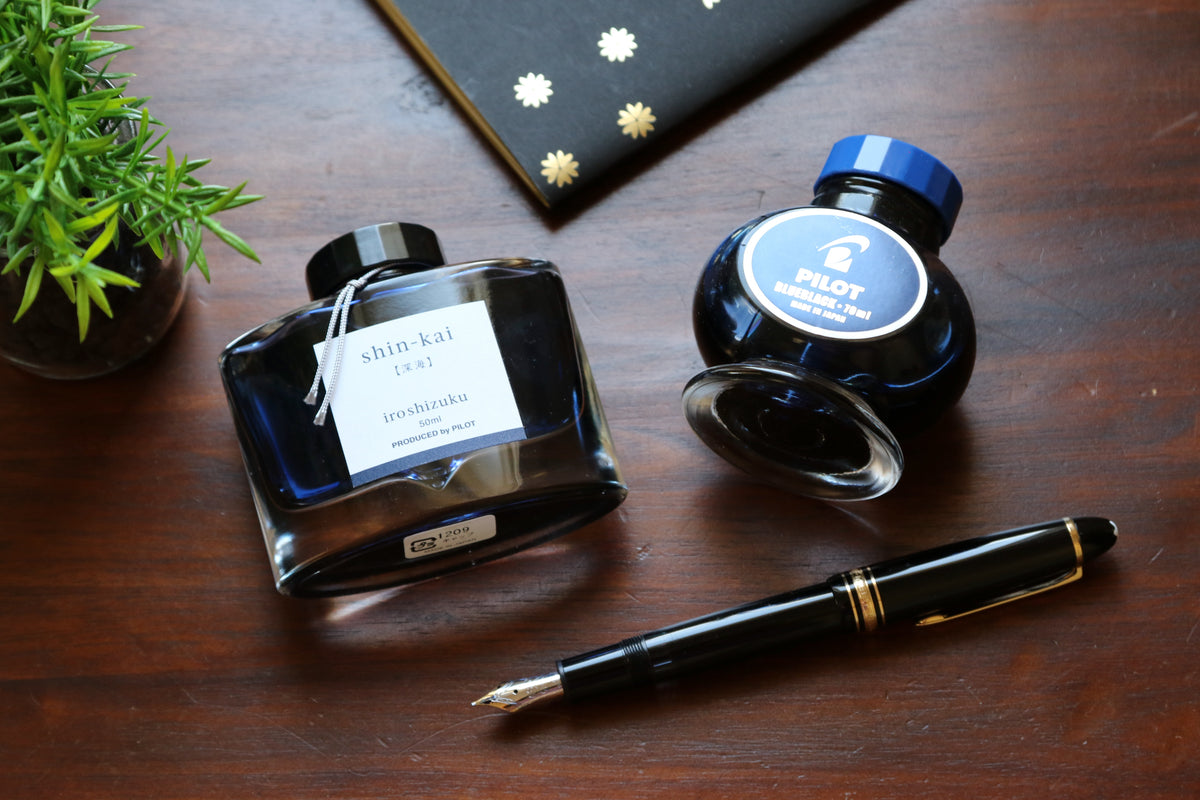 Pilot Blue Black v’s Iroshizuku Shin Kai – PEBBLE STATIONERY CO.
