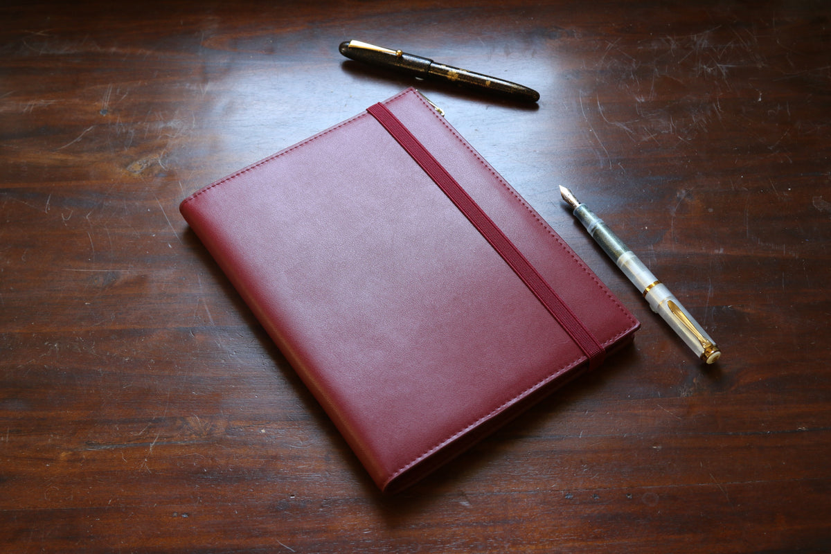 Red A5 Notebook Leather Cover V2 – PEBBLE STATIONERY CO.
